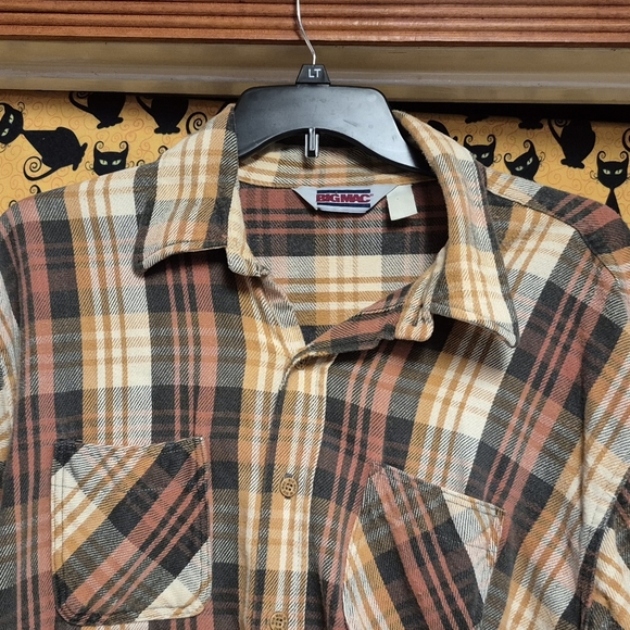 Big Mac | Shirts | Vintage Mens Plaid Flannel Shirt Brown And Tan 3xl ...